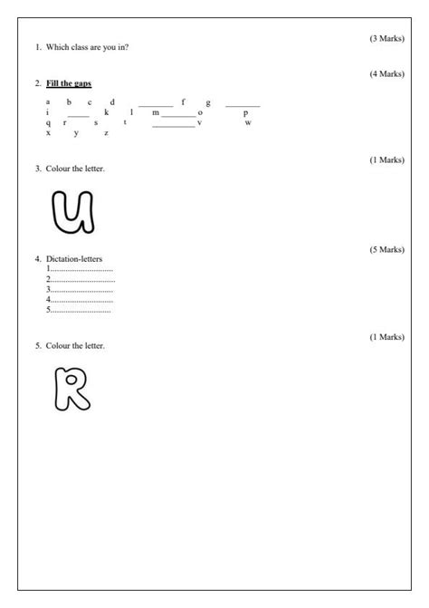 Pp1 English Activities August 2024 Holiday Assignment 16763