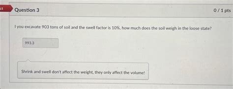 Solved I You Excavate 903 Tons Of Soil And The Swell Factor