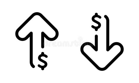 Dollar Arrow Up And Down Outline Icon Usd Increase And Decrease Sign Symbol Stock Illustration