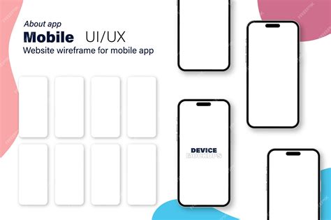 모바일 Ui Ux 모형 응용 프로그램 인터페이스 스마트폰 모의 템플릿 3d 배너 또는 포스터 디자인 벡터 파일 프리미엄 벡터