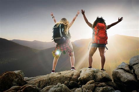 Backpacker Female Friends Traveling Together Free Photo Illustration