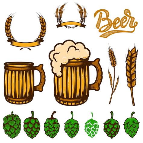 Premium Vector Set Of Beer Design Elements