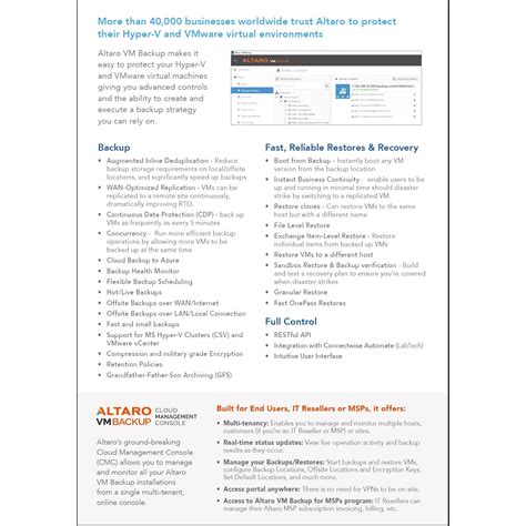 Altaro Vm Backup For Hyper V Vmware Unlimited Edition Emagro
