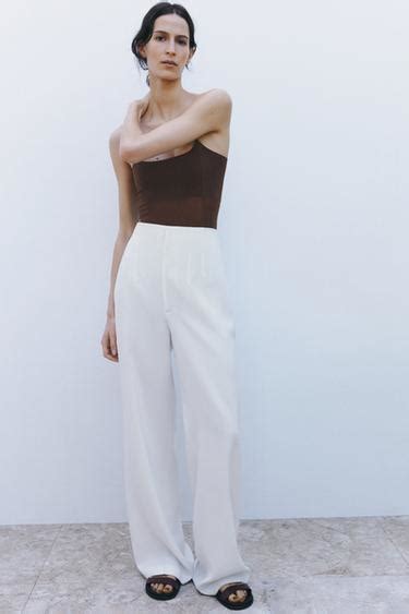 PantalÓn Pinzas Zw Collection Crudo Zara España