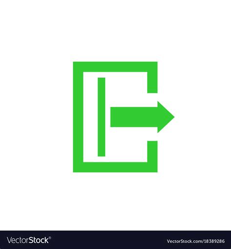 Logout Exit Icon Isolated On White Royalty Free Vector Image