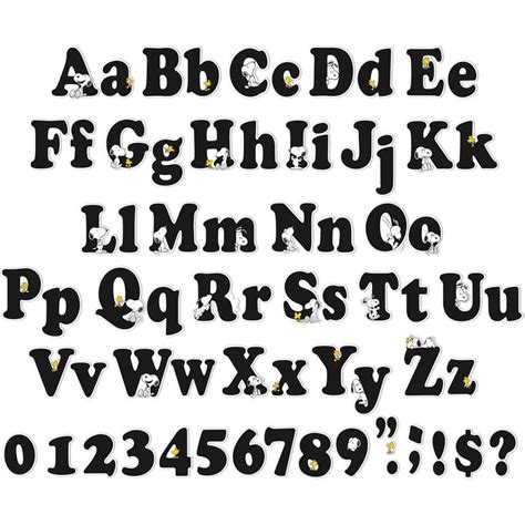 Peanuts Punch Out Reusable Black Deco Letters By Eureka 210 Piece Set