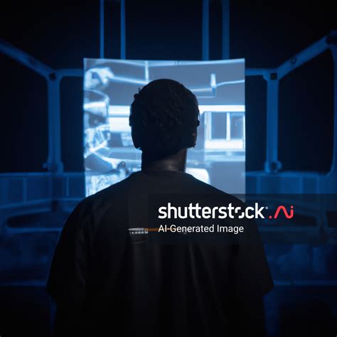 Back View Engineer Display Screen Showcasing Ai Generated Image