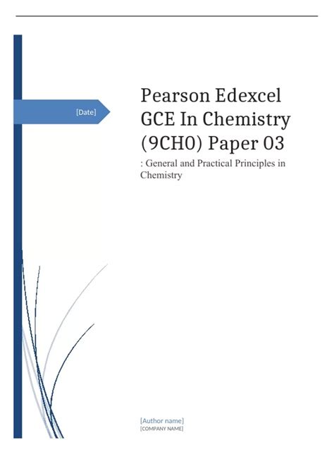 pearson edexcel a level chemistry paper 3 mark scheme june 2023