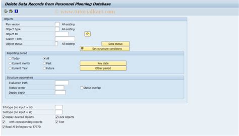 RE RHRHDL00 SAP Tcode Delete PD Database Records