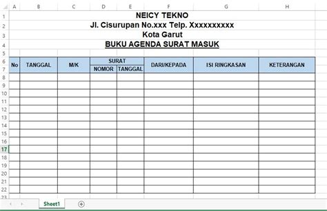 Aplikasi Surat Masuk Dan Keluar Dengan Excel Delinewstv