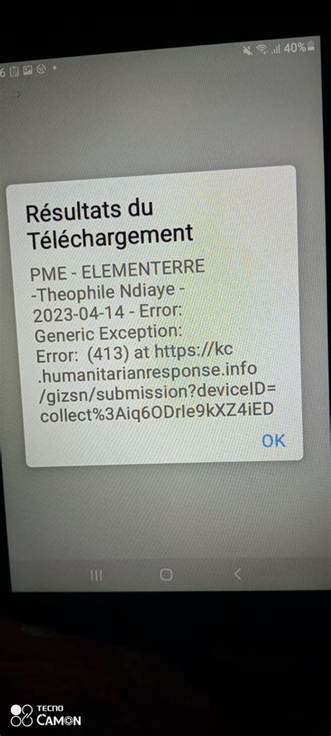 Failure Sends Questionnaire Tablet To The Server Data Collection