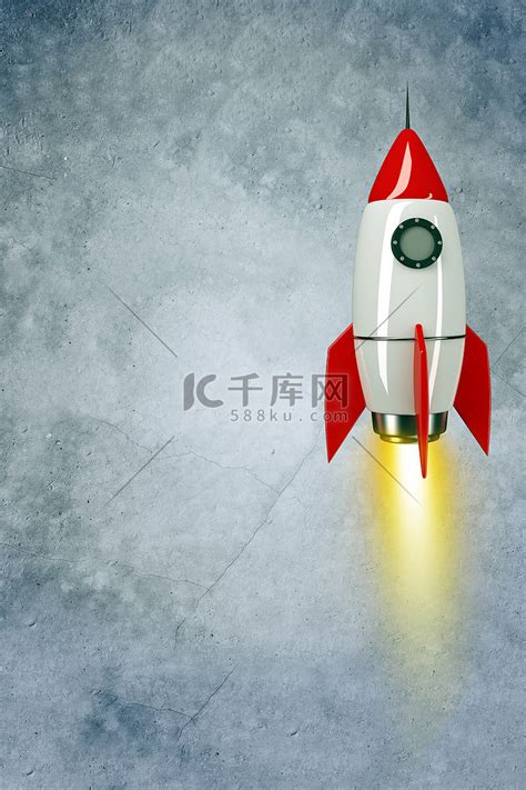 在灰色的太空火箭高清摄影大图 千库网