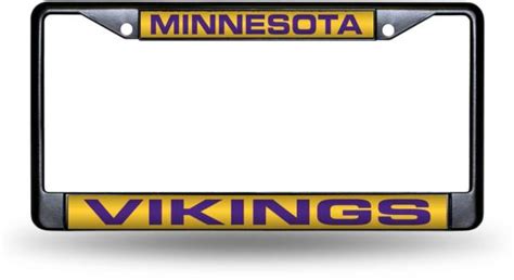 Rico Minnesota Vikings Black Laser Chrome License Plate Frame Dicks