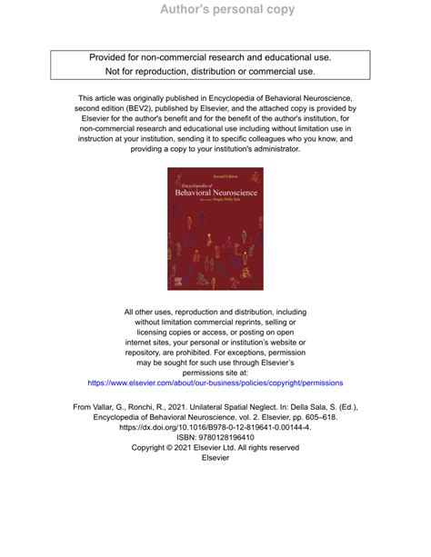 Pdf Unilateral Spatial Neglect