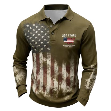 Chenge 250 Year American Anniversary Shirt Long Sleeve Button Down 1776