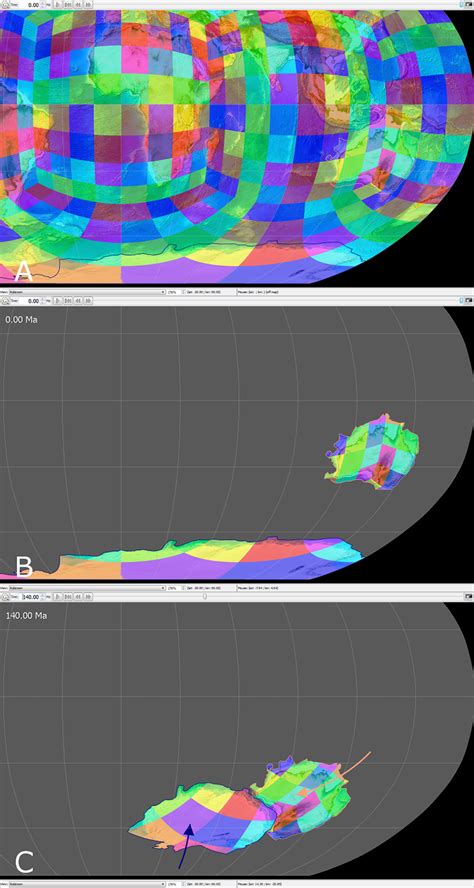 The Gplates Robinson 2 D Map Projection View Of The Etopo1 Global