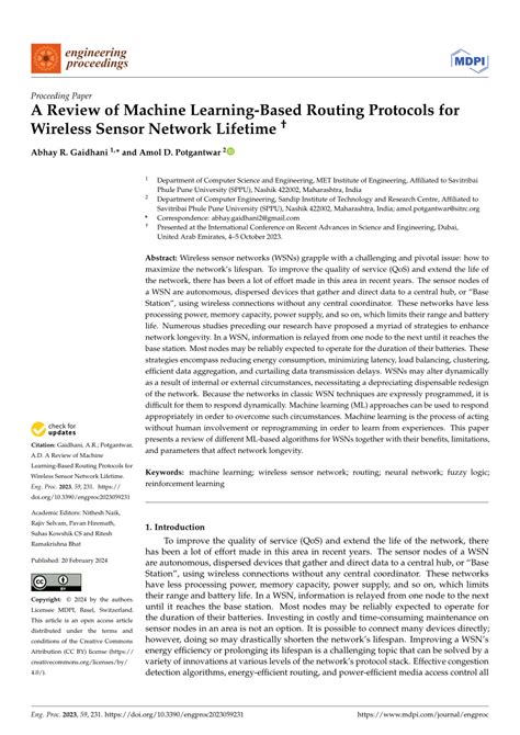Pdf A Review Of Machine Learning Based Routing Protocols For Wireless