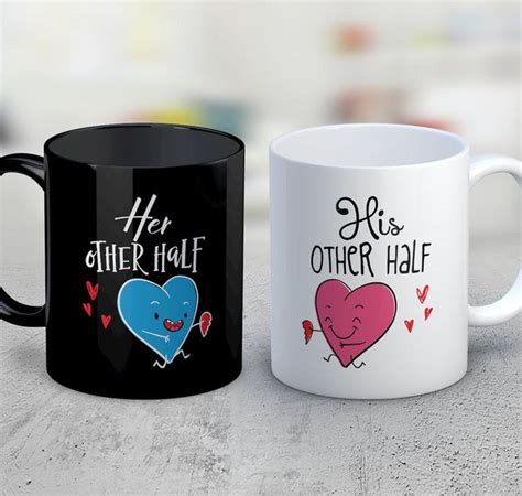 Her Other Half Mug His Other Half Cup His And Her Couple Matching Mug