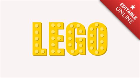 Yellow Lego Font Text Effect Generator
