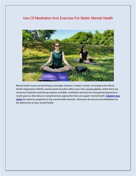 Use Of Meditation And Exercise For Better Mental Health By Dr Paul Issuu