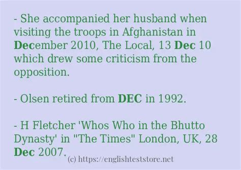 Some Example Sentences Of Dec Englishteststore Blog