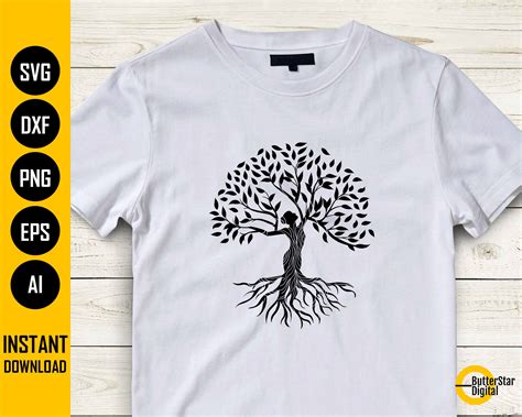 Woman Tree SVG Women Empowerment SVG Tree With Roots Cricut Silhouette Cutting File