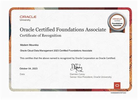 Modem Mounika On Linkedin Oracleuniversity Oracle