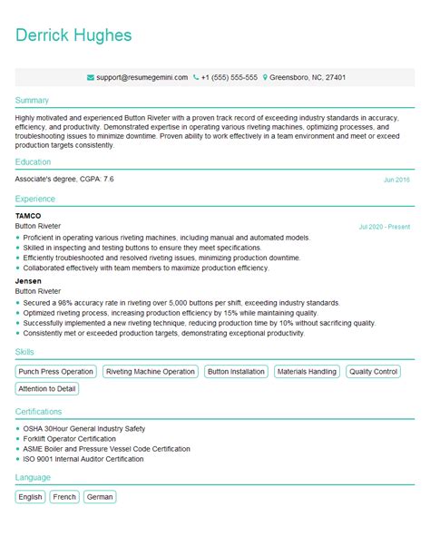 Top 10 Questions For Button Riveter Interview Resumegemini Online Resume Builder