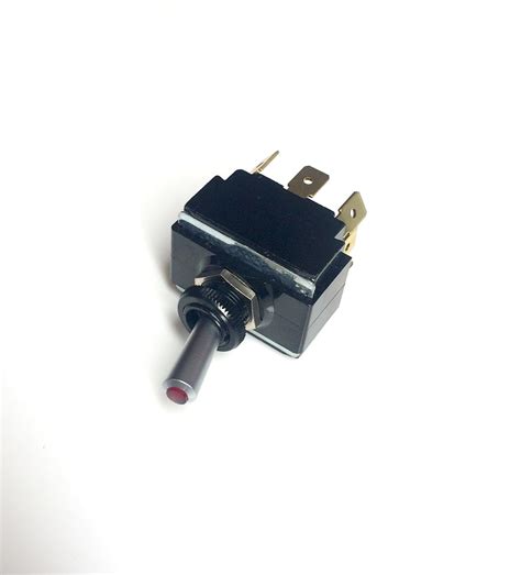 Toggle Switch On Off On Dpdt Lighted With Red Lens