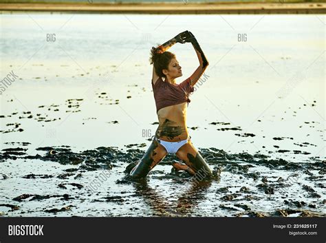 Girl Takes Mud Bath Image And Photo Free Trial Bigstock