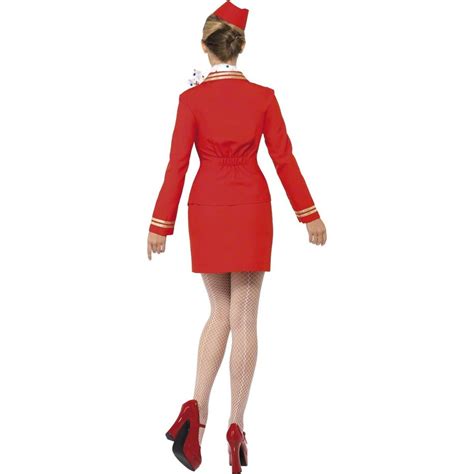 Sexy Stewardess Kostüm Flugbegleiterin Rot M 4042 Stewardessenkostüm