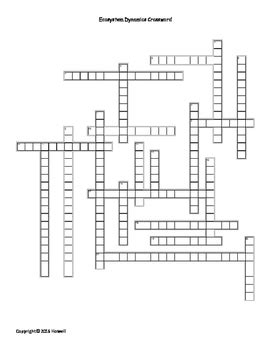 Ecosystem Dynamics Vocabulary Crossword For Middle School Science