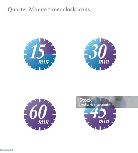 Ikon Jam Timer Seperempat Menit Sederhana Ilustrasi Stok Unduh Gambar