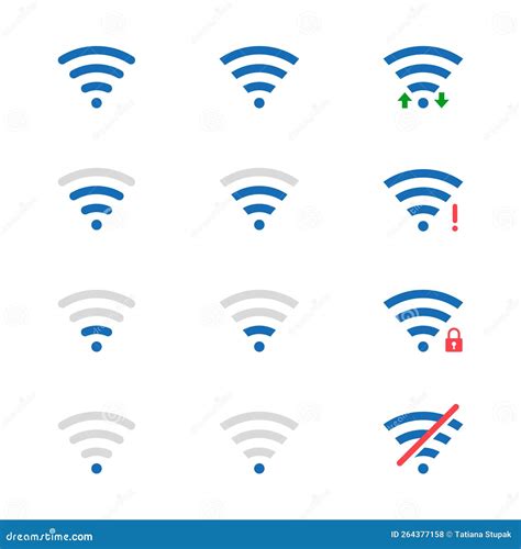 WiFi Icon Set Wireless Internet Sign Stock Vector Illustration Of Isolated Information