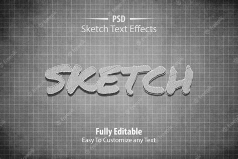 premium psd editable sketch text styles effect