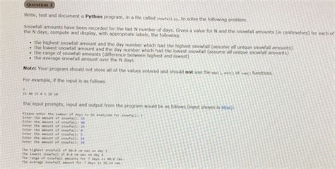 Solved Write Test And Document A Python Program In A File