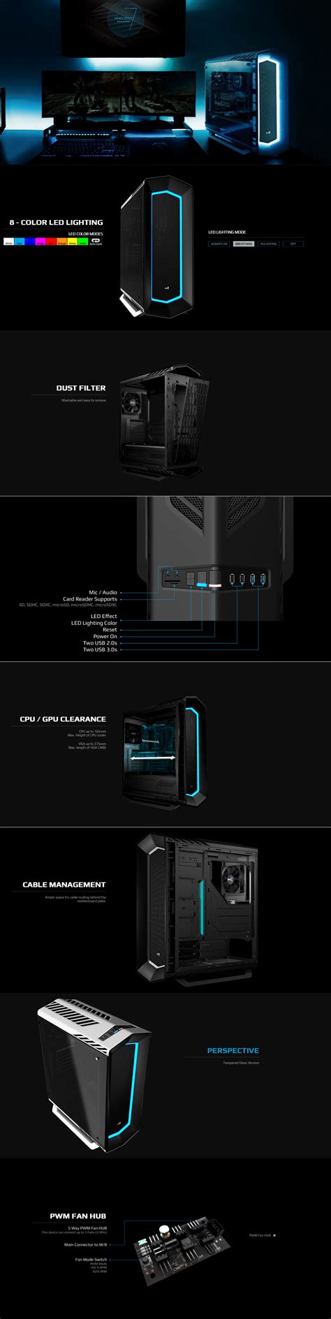 Buy Aerocool P7-C1 Tempered Glass Mid Tower Case White [AER-P7C1-WG ...