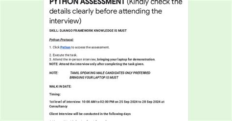 Md Mustaque Alam On Linkedin Python Assessment Kindly Check The Details Clearly Before