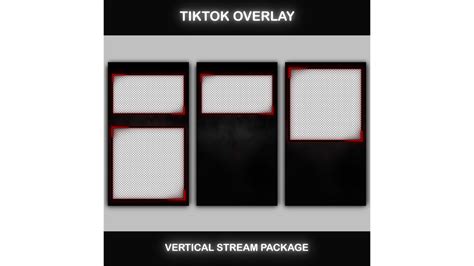 Tiktok Live Overlay Pack Animated Minimalist Black And Red Layout 916