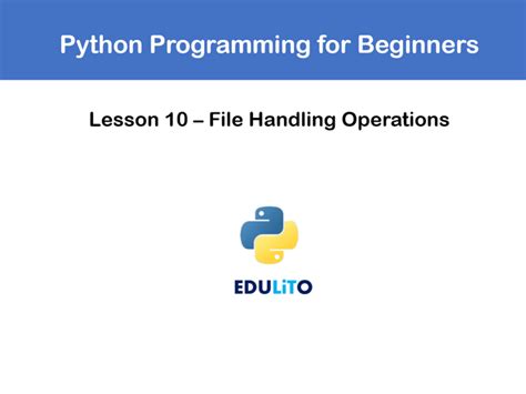 Python Video Tutorials 10 File Handling Operations Teaching Resources