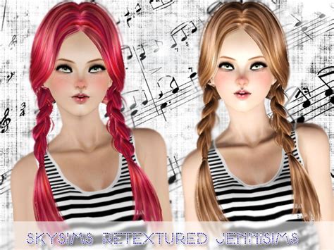 Dual Braid Hairstyle Skysims129 Retextured By Jenni Sims Sims 3 Hairs