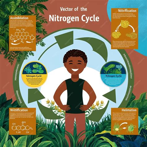 Nitrogen Cycle Labeled Educational Natural Chemical Scheme Graphic With