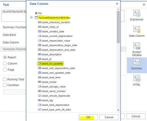 AssetCloud Report Customization Add Grand Total To Asset By Asset Type Report Knowledgebase