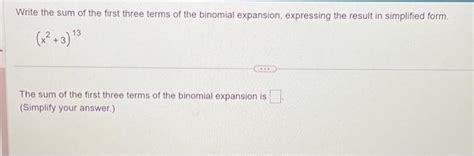 Solved Write The Sum Of The First Three Terms Of The