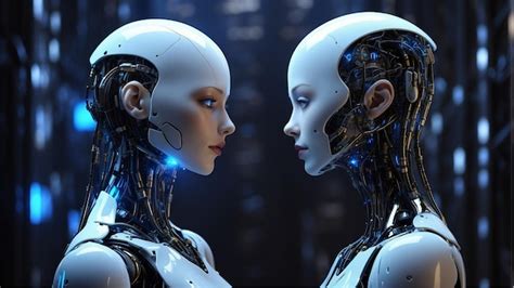 Premium Photo Humanoid Interaction Futuristic Artificial Intelligence