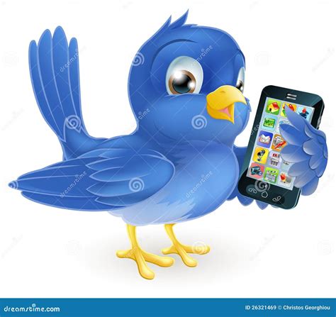 Bluebird With Mobile Phone Stock Vector Illustration Of Conceptual 26321469