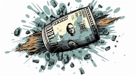 Exploding Dollar Sign Cartoon Vector Illustration Premium Ai