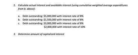 Calculate Actual Interest And Avoidable Interest Chegg