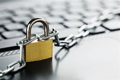 Padlock On Computer Keyboard Network Security Data Security And Antivirus Protection Pc Stock