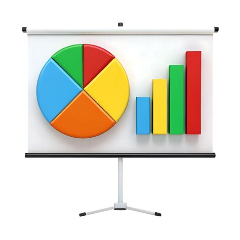Colorful Pie Chart And Bar Graph On A Projector Screen 59253736 Png